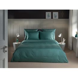 Bettw&auml;sche HECKETT & LANE, gr&uuml;n, Mako-Satin, Obermaterial: 100% Baumwolle, Bettw&auml;sche, "Banda", hochwertiges Mako-Satin, Streifen Satin, Bettw&auml;sche