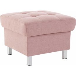 Sit & More Polsterhocker SIT & MORE, B:58cm H:43cm T:58cm, rosa, Struktur fein (100% Polyester), Hocker, "Picasso", mit Stauraumfach