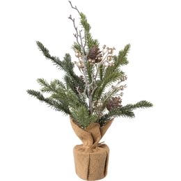Creativ green K&uuml;nstlicher Weihnachtsbaum "Weihnachtsdeko, k&uuml;nstlicher Christbaum, Tannenbaum", H: 45cm bis, gr&uuml;n, Weihnachtsb&auml;ume, mit Zapfen, Beeren