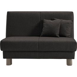 ell+ell Schlafsofa ELL + ELL, B:125cm T:100cm, grau, Jugendzimmer, Sofas, "Enny", Liegefl&auml;che Breite 120 oder 140 cm, Liegeh&ouml;he 40 cm, F&uuml;&szlig;e alufarben