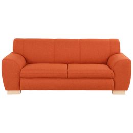 Sofa Home Affaire, B:195cm H:78cm T:84cm, orange, Struktur fein (100% Polyester);100% Polyester/ 85% Polyester+15% Polyacryl Melrose/Struktur,