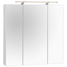 Spiegelschrank Schildmeyer, B:70cm H:71cm T:16cm, wei&szlig;, FSC-zertifizierter Holzwerkstoff, Badezimmer, Schr&auml;nke, "Dorina, mit h&ouml;henverstellbaren