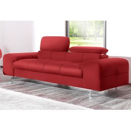 2-Sitzer COTTA, B:196cm H:72cm T:105cm, rot, Softlux-Kunstleder;NaturLeder (echtes Rindsleder);Luxus-Microfaser (100% Polyester), Sofas, "Chef",