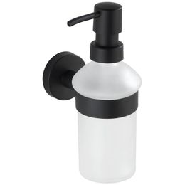 Seifenspender Wenko, schwarz, Edelstahl, Badezimmer, Dosierspender, "Bosio", Edelstahl rostfrei, ca. 200 ml