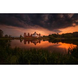 papermoon Fototapete "Schloss an See", B/L: 3,5m x 2,6m, Bahnen: 7 Stk., bunt, Schlafzimmer, Tapeten