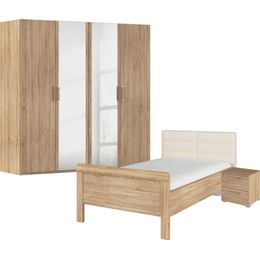 Schlafzimmer-Set Rauch, braun, Holzwerkstoff, Schlafzimmerm&ouml;bel-Sets, "Komplettschlafzimmer Schlafzimmer EVELYN", Schrank und Bett in 2 Breiten,