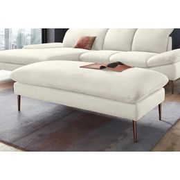 Hocker W.Schillig, B:151cm H:45cm T:71cm, wei&szlig;, Chenille-Flachgewebe R66 (85% Polyester, 15% Nylon);Longlife Xtra-Leder Z59: Glattleder mit modischer