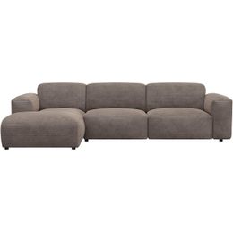 Ecksofa FLEXLUX, B:284cm H:73cm T:171cm, braun, 85% Polyester/15%Polyamide, Wohnzimmer, Sofas, "Lucera bequem und komfortabel durch hochwertigen