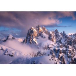 papermoon Fototapete "Schneeberge", B/L: 4m x 2,6m, Bahnen: 8 Stk., bunt, Schlafzimmer, Tapeten