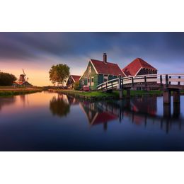 papermoon Fototapete "Photo-Art JESUS M GARCIA, ZAANSE SCHANS GREEN HOUSE", B/L: 5m x 2,8m, Bahnen: 10 Stk., bunt, Schlafzimmer, Tapeten