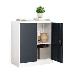 Aktenschrank Vcm, B:80cm T:40cm, schwarz, Obermaterial: 100% Metall MT., B&uuml;ro, Schr&auml;nke, "B&uuml;roschrank Stahlschrank abschlie&szlig;bar Malivo 2fach"