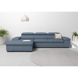 Ecksofa Home Affaire, B:286cm H:73cm T:174cm, blau, Luxus-Microfaser Lederoptik (100% Polyester);Luxus-Microfaser ALTARA NUBUCK (100%