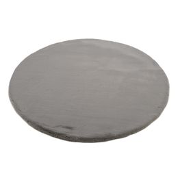 Teppich, H:38mm &Oslash;:120cm, grau, OCI DIE TEPPICHMARKE, Polyester, Wohnzimmer, Teppiche, "ALISSA", Kuschelig weicher Flor, Kaninchen Fell Haptik,