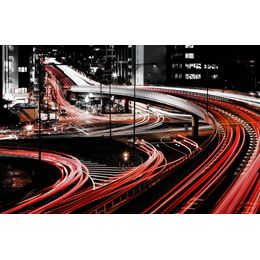 papermoon Fototapete "Photo-Art SHIGEHIRO ONO, STRASSE", B/L: 5m x 2,8m, Bahnen: 10 Stk., bunt, Schlafzimmer, Tapeten