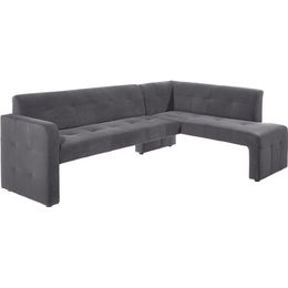 Essbank, B:157cm H:82cm T:245cm, grau, exxpo - SOFA FASHION, Luxus-Microfaser (100% Polyester), K&uuml;che, Sitzb&auml;nke, "Barista, bequem und elegant, hohe