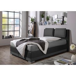 Boxspringbett Maintal, B:192cm L:212cm, schwarz, Strukturstoff-Bezug 100% Polyester;Kunstleder 100% PU;Bezug der Spiegelfl&auml;che Matratzendrell aus