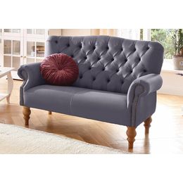 Chesterfield-Sofa Home Affaire, B:138cm H:93cm T:84cm, lila, Luxus-Microfaser Lederoptik (100% Polyester);Struktur fein (100% Polyester), Sofas,