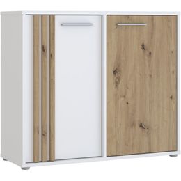 Kommode FORTE, B:95,8cm H:82,3cm T:34,4cm, wei&szlig;, Spanplatte, Schlafzimmer, Sideboards, "Cardigan", Kommode, 2 farbig, Stauraum, Einlegeb&ouml;den, Soft