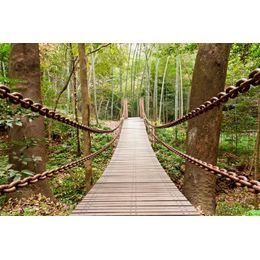 papermoon Fototapete "Suspension Bridge", B/L: 2,5m x 1,8m, bunt, Tapeten
