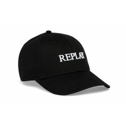 Replay Herren Baseball Cap "COMPONENTE NATURALE", schwarz, Baumwolle, Caps, mit Logo-Stickerei