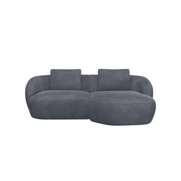 Wohnlandschaft FLEXLUX, B:217cm H:85cm T:146cm, grau, 100% Polyester, Sofas, "Torino, rund, L-Form, Sofa-Ecke mit Recamiere, Longchair-Sofa",