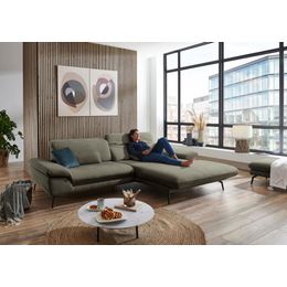 Ecksofa DIE PLANBAR, B:293cm H:81cm T:191cm, gr&uuml;n, 100% Polyester, Wohnzimmer, Sofas, "MP-IN22025 L-Form", mit Kopfteilverstellung, wahlweise mit