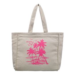 Roxy Damen Strandtasche "Drink The Wave"pebble, Obermaterial: 53% Baumwolle, 30% Polyester, 8% Modacryl, 6% Viskose, 3% Nylon;, Taschen