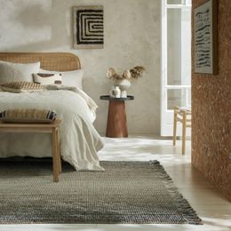 Teppich FLAIR RUGS, B:160cm H:8mm L:230cm, grau, Jute, Kunstfaser, Wolle, Wohnzimmer, Teppiche, "Jute Ombre"