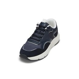 Marc O'Polo MARC O'POLO Damen Sneaker "aus Rindleder und Mesh", Gr. 36, blau, Obermaterial: 95% Leder (Rind), 5% Polyamid, unifarben, Schuhe