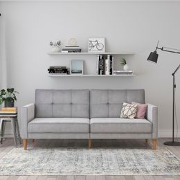 3-Sitzer DOREL HOME, B:207cm H:82cm T:82cm, grau, Veloursstoff 100% Polyester, Sofas, "Lilly", Bett-Funktion, R&uuml;ckenlehne 3-fach verstellbar,