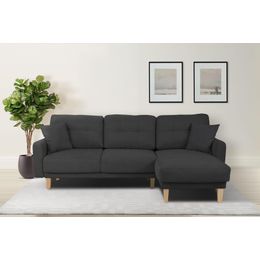 Ecksofa Home Affaire, B:234cm H:89cm T:164cm, grau, Wohnzimmer, Sofas, "TRIPLO optionale Schlafsofa mit Bettkasten, Ma&szlig;e B/T/H: 234/164/89 cm",