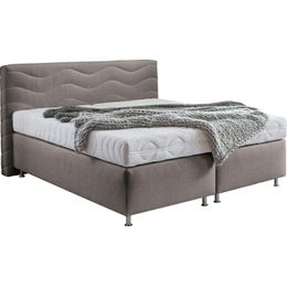 Boxspringbett, B:195cm L:210cm, beige, Westfalia Schlafkomfort, Bezug Bett: Microvelours (100% Polyester) oder Feinstruktur (100% Polyester);Bezug