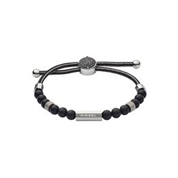 Diesel Armband "Schmuck Edelstahl Armschmuck Beadarmband Zugarmband", 24cm, Edelstahl Nylon, schwarz, Edelstahl, Nylon, Armb&auml;nder, mit Achat