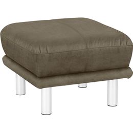 Hocker Trendmanufaktur, B:66cm H:44cm T:66cm, braun, Struktur fein (100% Polyester);Microfaser Vintage (100% Polyester);Struktur (100% Polyester),