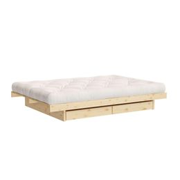 Bettgestell Karup Design, B:162cm H:25cm L:200cm, beige, Betten, "Kanso Bed, Stauraumbett, Bett mit oder ohne Schubladen", Bett mit/ohne Schubladen,