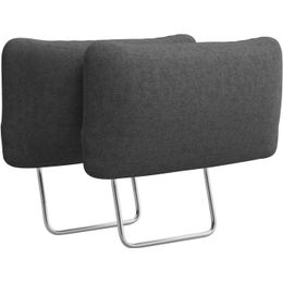 Kopfst&uuml;tze Home Affaire, B:50cm H:25cm T:12cm, grau, 95% Polyester 5% Polyamid, Polsterauflagen, "Rochelle", 2 St&uuml;ck im Set