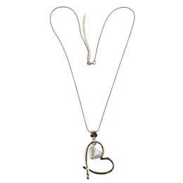 Damen Lange Kette "Marseille", gold, Basic, Collezione Alessandro, Metall, Halsketten, mit schimmerndem Herz