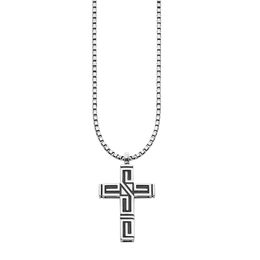 CAI CA&Iuml; Herren Kette mit Anh&auml;nger "925/- Sterling Silber rhodiniert Kreuz", 60cm, Silber 925 (Sterlingsilber), L: 60 B: 18,5mm, silber, Silber 925