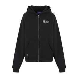 PEQUS Herren Sweatjacke "PEQUS PEQUS Rhinestone Art Gallery Zip-Hoodie"schwarz, Gr. M, 100% Baumwolle, Sweatjacken