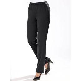 Classic Basics Damen Jerseyhose, schwarz, Gr. 48, gemustert, unifarben, 100% Polyester, Hosen