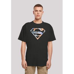 F4NT4STIC Damen T-Shirt "Superman Superheld Floral Logo 2", schwarz, Gr. M, Obermaterial: 100% Baumwolle, Shirts, Print