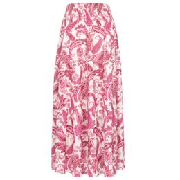 CLOUD 5IVE Damen Sommerrock "CLOUD 5IVE Maxi Skirt with paisley print", rosa, Gr. L, 95% Polyester, 5% Elasthan, R&ouml;cke