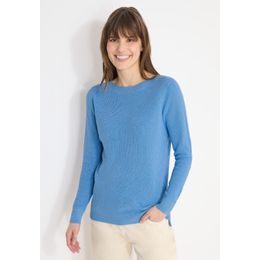Cecil Damen Strickpullovercloud blau melange, Gr. M, unifarben, Web, 60% Baumwolle, 40% Viskose, Pullover, im soften Baumwoll-Mix