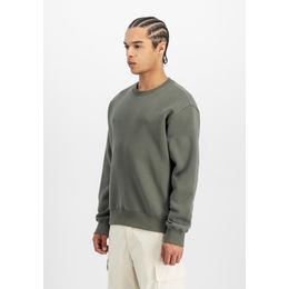Sweater Alpha Industries "Label Sweatshirt Backprint", Herren, Gr. S, schwarz olive, Obermaterial: 80% Baumwolle, 20% Polyester, regular fit, Sweatshirts Sweater