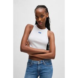 Hugo Damen Tanktop "Baby Tank", wei&szlig;, Gr. XL, unifarben, Feinripp, Obermaterial: 96% Baumwolle, 4% Elasthan, Tops, Cropped-Form