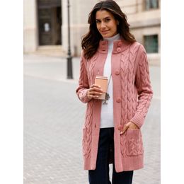 Inspirationen Damen Longstrickjacke, rot, Gr. 40, unifarben, 50% Baumwolle, 50% Polyacryl, Strickjacken