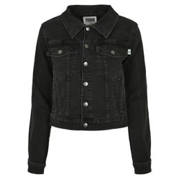 Urban Classics Damen Jeansjacke "Urban Classics Damen Ladies Organic Denim Jacket"schwarz washed, Gr. XS, unifarben, 50% Baumwolle (Bio), 48%