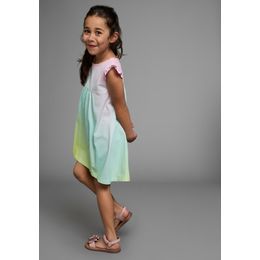 Kidsworld M&auml;dchen Jerseykleid "in Regenbogenfarben", bunt, Gr. 92, mehrfarbig, Jersey, Obermaterial: 100% Baumwolle, Kleider, kniefreie L&auml;nge, weit