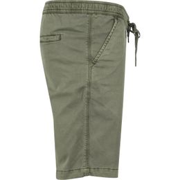 Urban Classics Herren Stoffhose "Urban Classics Herren Stretch Twill Joggshorts"olive, Gr. XL, unifarben, 98% Baumwolle, 2% Elasthan, Hosen