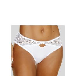 Lascana Damen Slip, Gr. 40, wei&szlig;, Jersey, Obermaterial: 76% Baumwolle, 18% Polyamid, 6% Elasthan, Unterhosen, aus Bio-Baumwolle